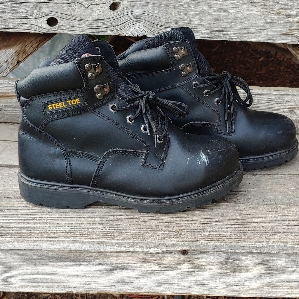 Brahma Men's Gus Steel Toe Black Work Boot Size 10.5w - Gem